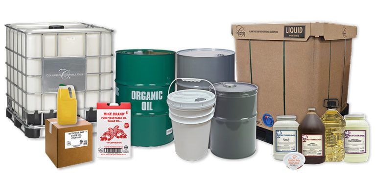 Oil Packaging Sizes - Freight & Export Options| Columbus Vegetable Oils
